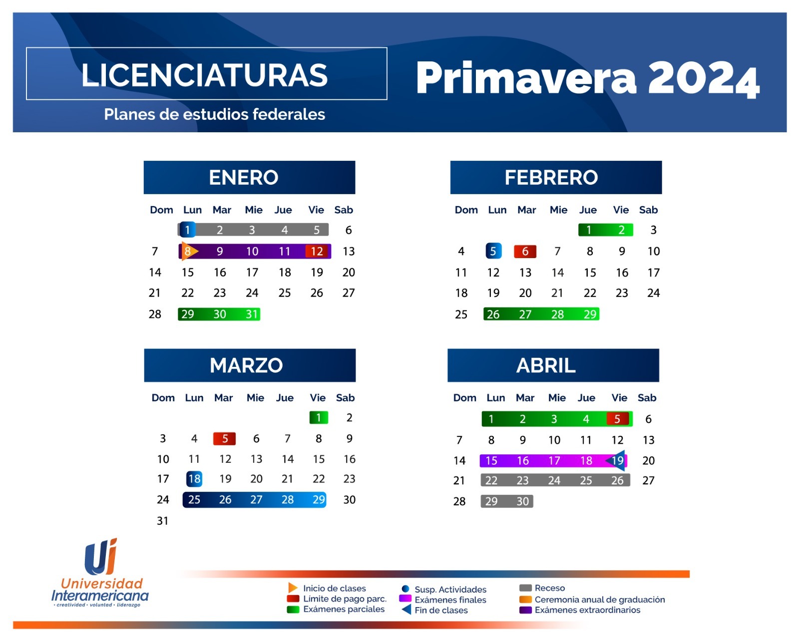 Calendario - Universidad Interamericana